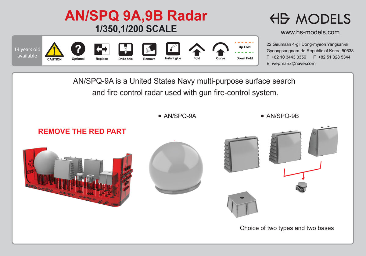 US Navy AN/SPQ-9A / 9B Radar HS MODELS -U350072S