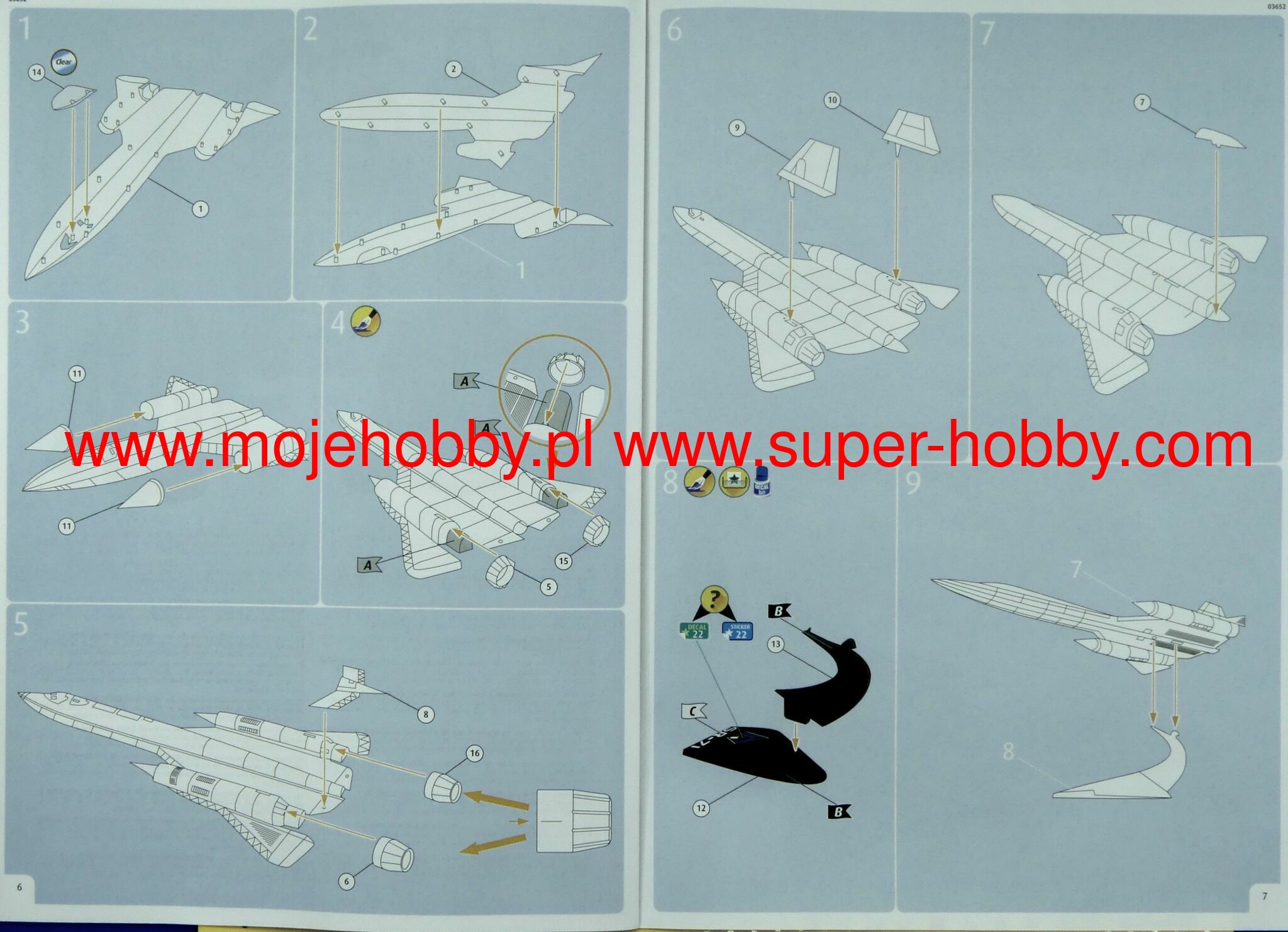 Lockheed SR-71 Blackbird easy-click system Revell 03652