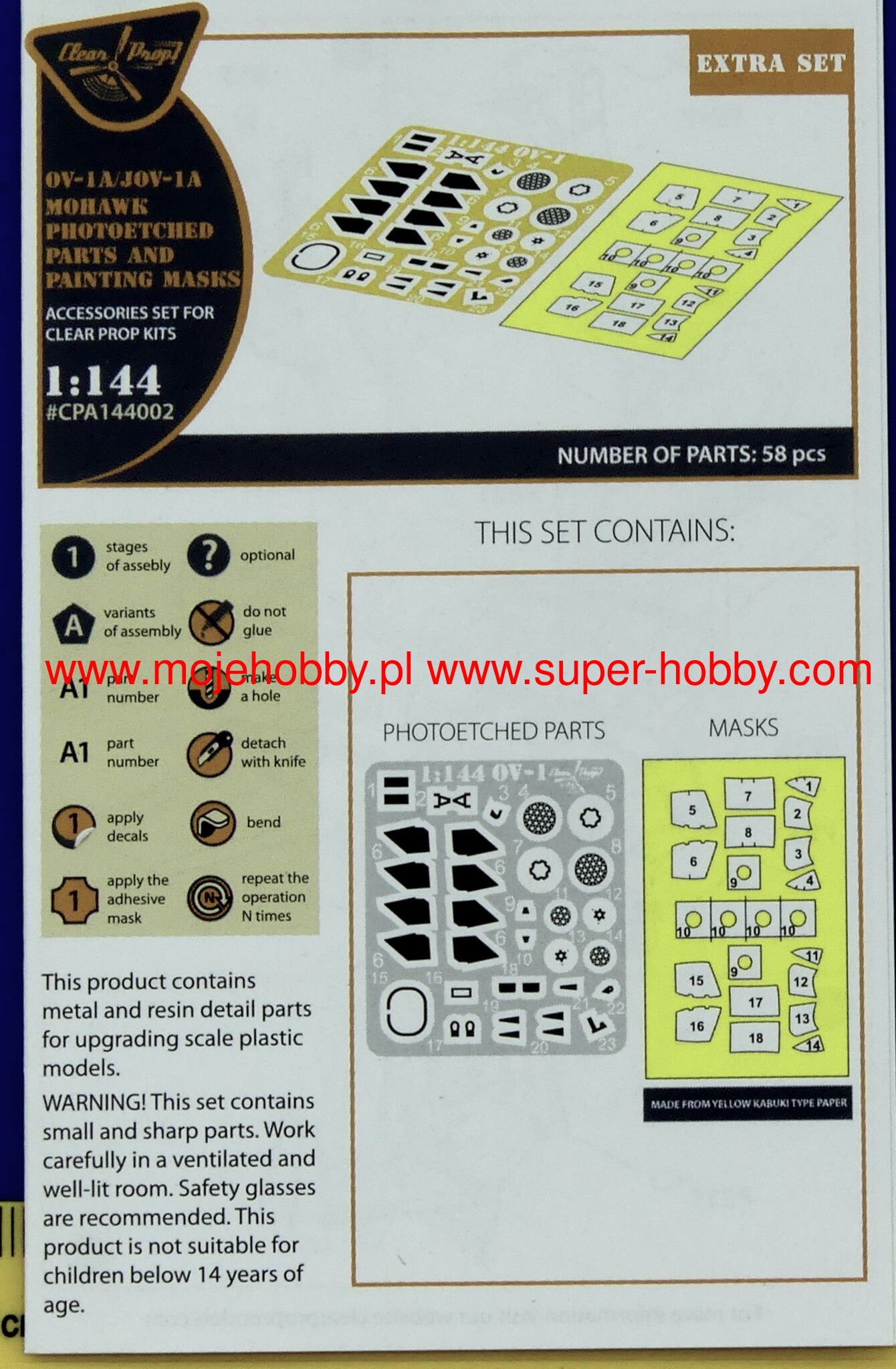 OV-1 A/JOV-1A Mohawk PE Parts And Painting Mask For CP Kits Clear Prop ...