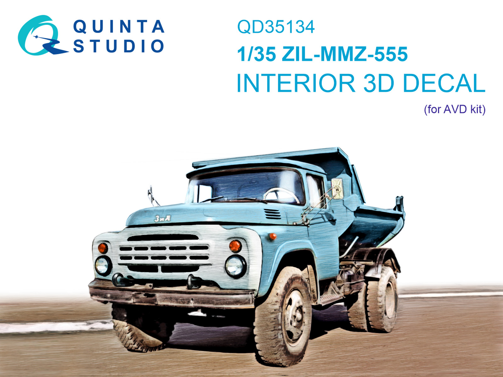 ZIL-MMZ-555 - 3D-Printed & Coloured Interior (for AVD kits) Quinta ...