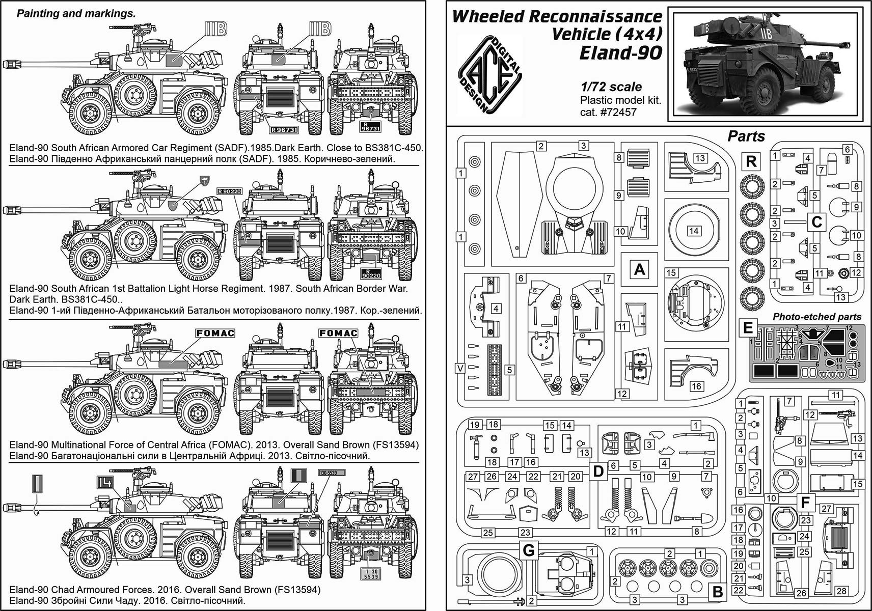 Eland-90 Light Armoured Car (4x4) ACE 72457