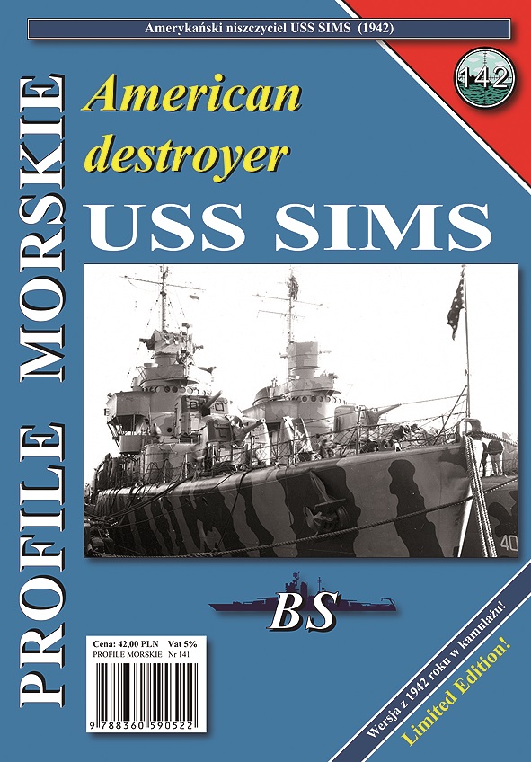 Amerykański niszczyciel USS SIMS (1942) Profile Morskie -142