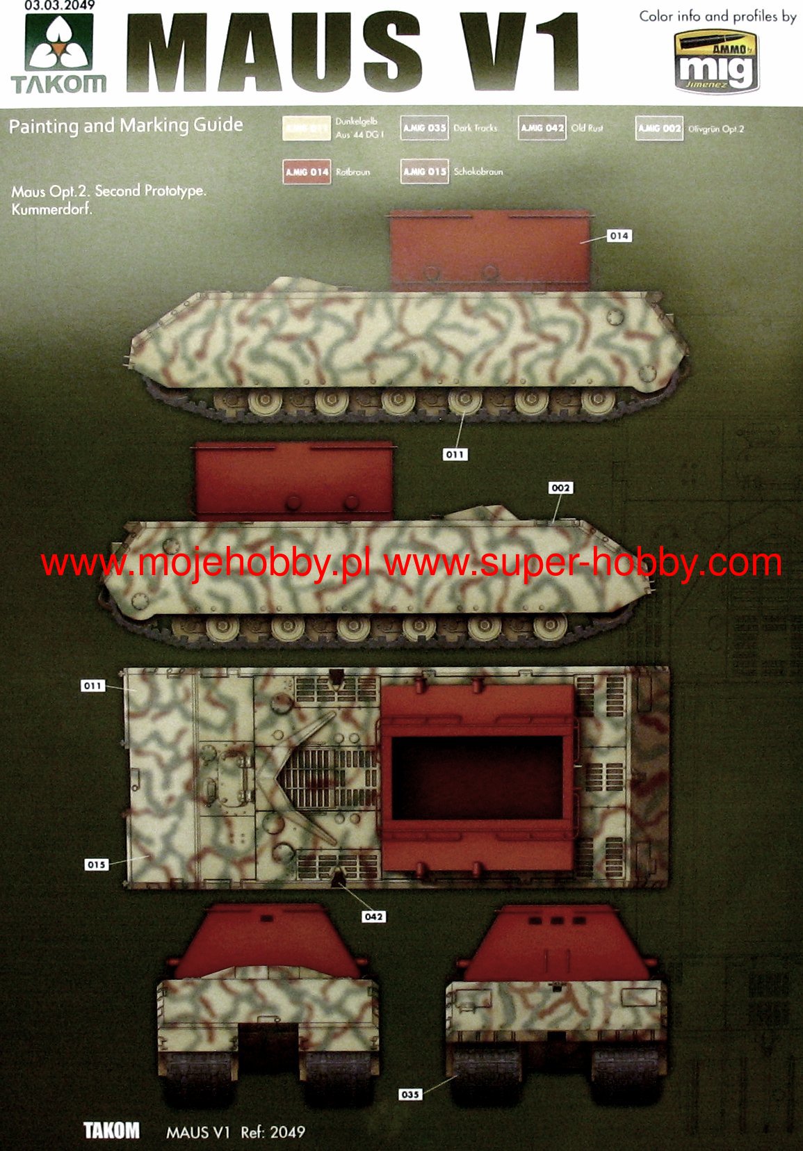 German Super Heavy Tank Maus V1 Takom 2049