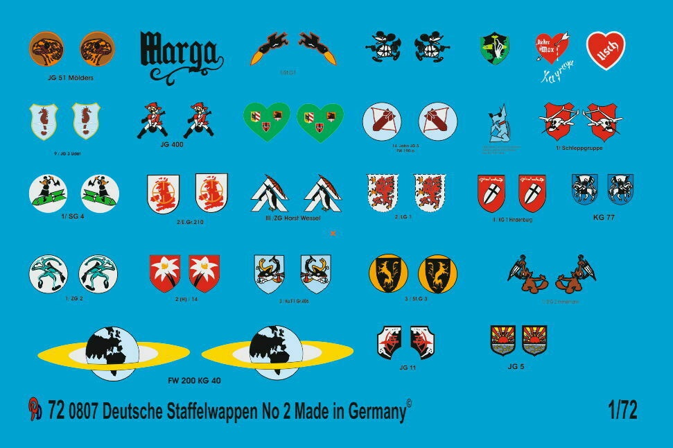 German Luftwaffe Fighter Different Unit Signs No. 2 Peddinghaus-Decals 0807