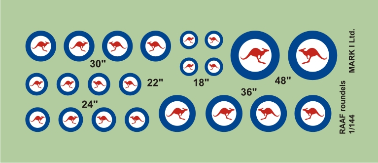 RAAF Roundels (2 sheets) Mark I Decals -DMK14417