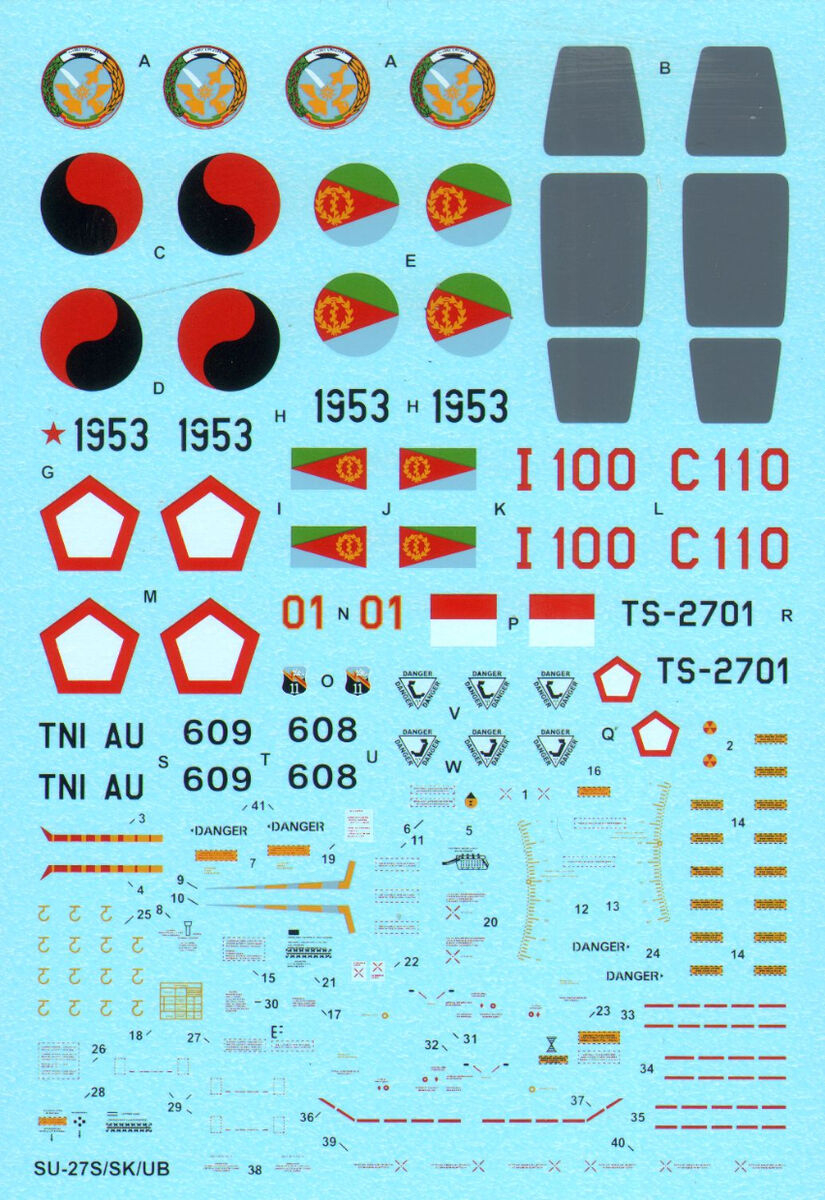 Su-27 S/SK/UB Flanker B/C Hi-Decal Line 72050
