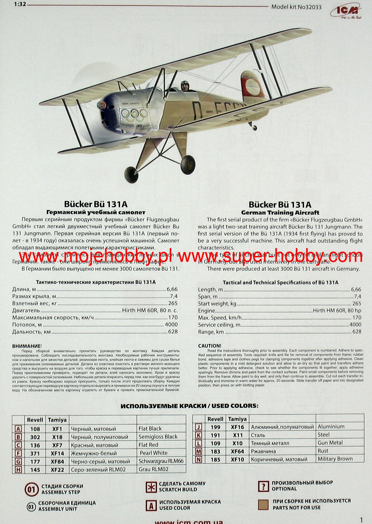 Bücker Bü 131A, German Training Aircraft ICM 32033