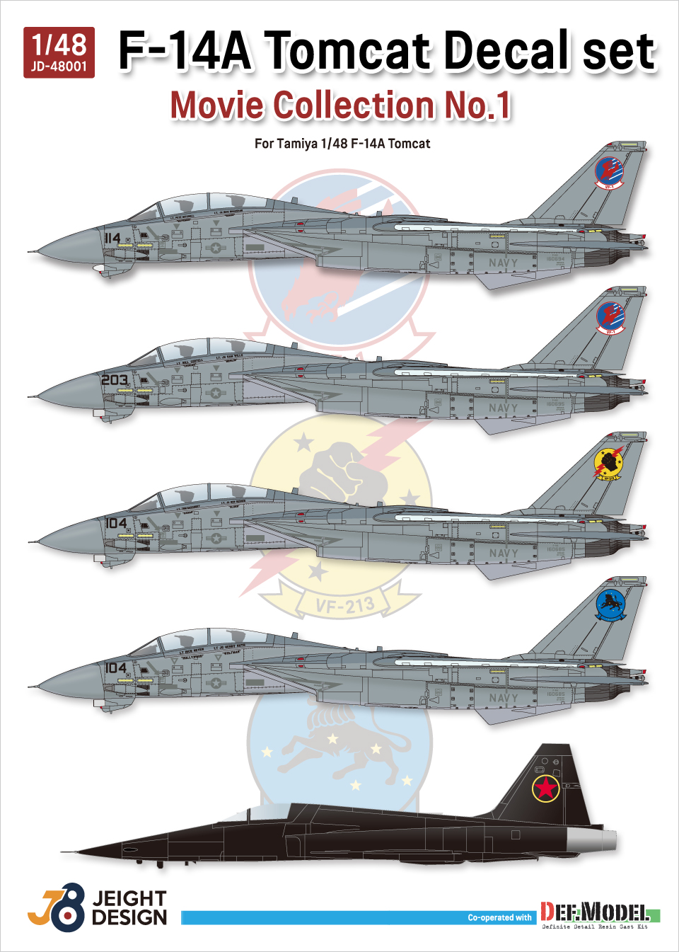 F-14A Decal set Movie Collection No.1 (for Tamiya kit) DEF Model -JD48001