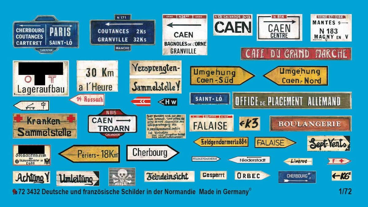 German And French Road Signs In The Normandy Peddinghaus-Decals 3432