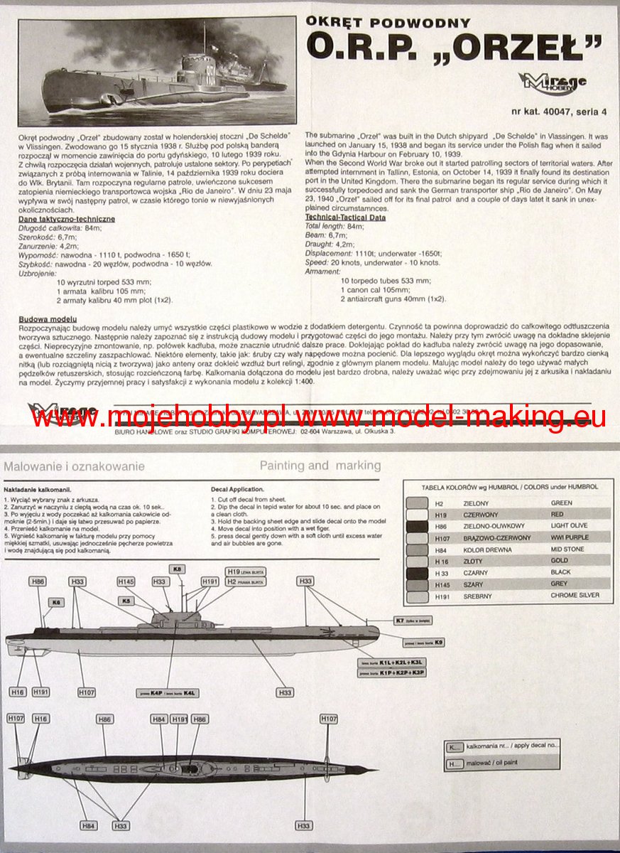ORP ORZEL Polish Mirage-Hobby 40047