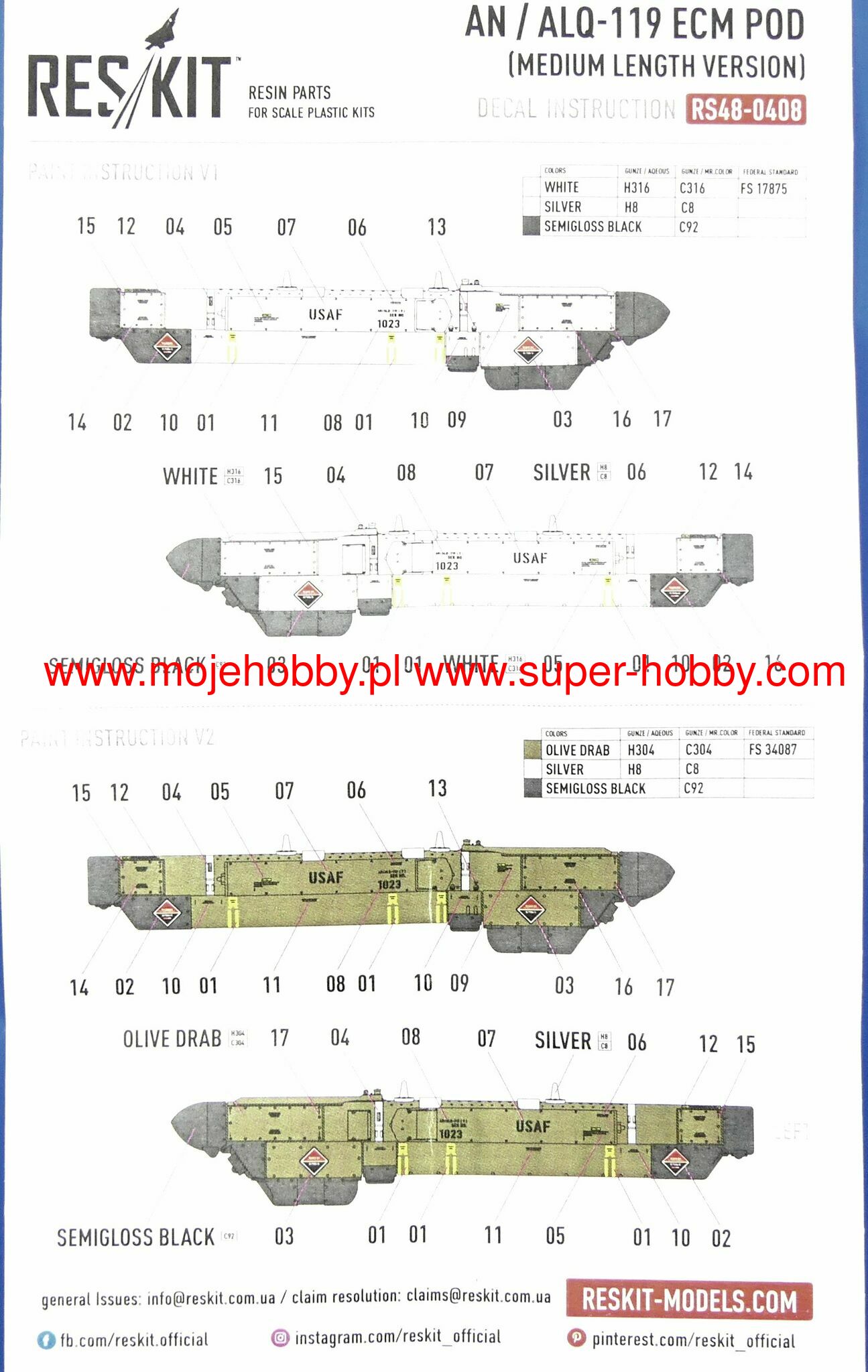 AN / ALQ-119 ECM Pod (Medium Length Version) (A-7, A-10, F-4, F-16, F ...