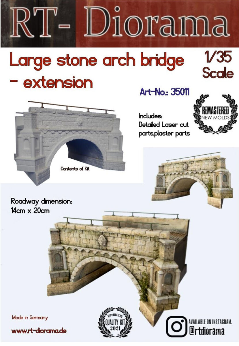 Large Stone Arch Bridge - Extension RT-Diorama -35011K