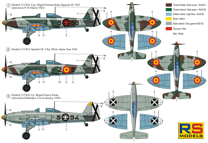 Heinkel HE-112B (Spain Air Force) RS Models 92140