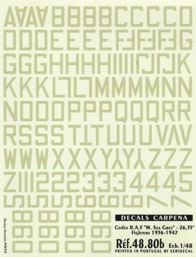 RAF Codes Letters Medium Sea Grey 16" / 24" / 26" / 35" for fighters ...