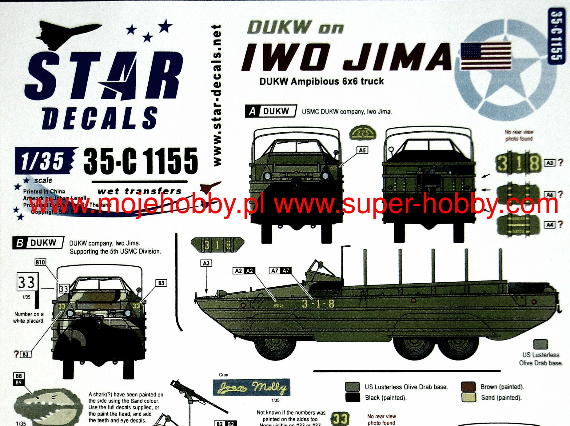 DUKW on Iwo Jima. USMC and US Army DUKWs. Star-Decals -35-C1155