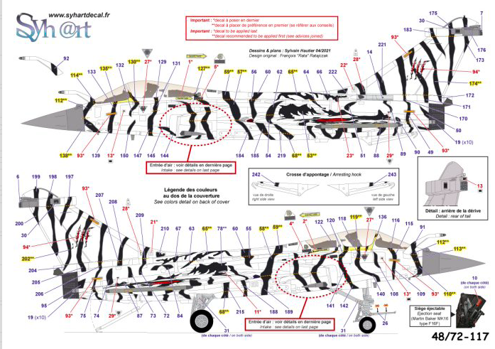Rafale M "Tigermeet 2017" Flottille 11F Syhart Decal -72-117