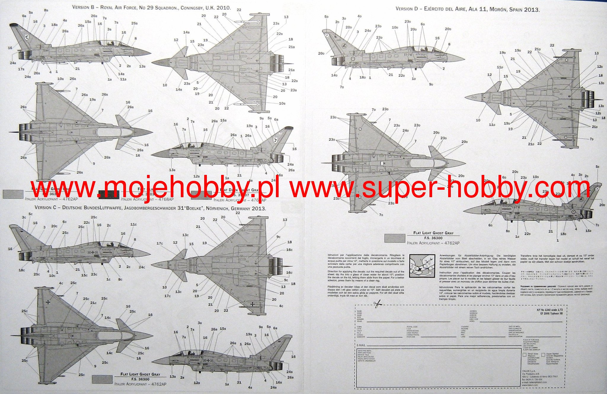 EF 2000 Typhoon IIB Italeri 1340
