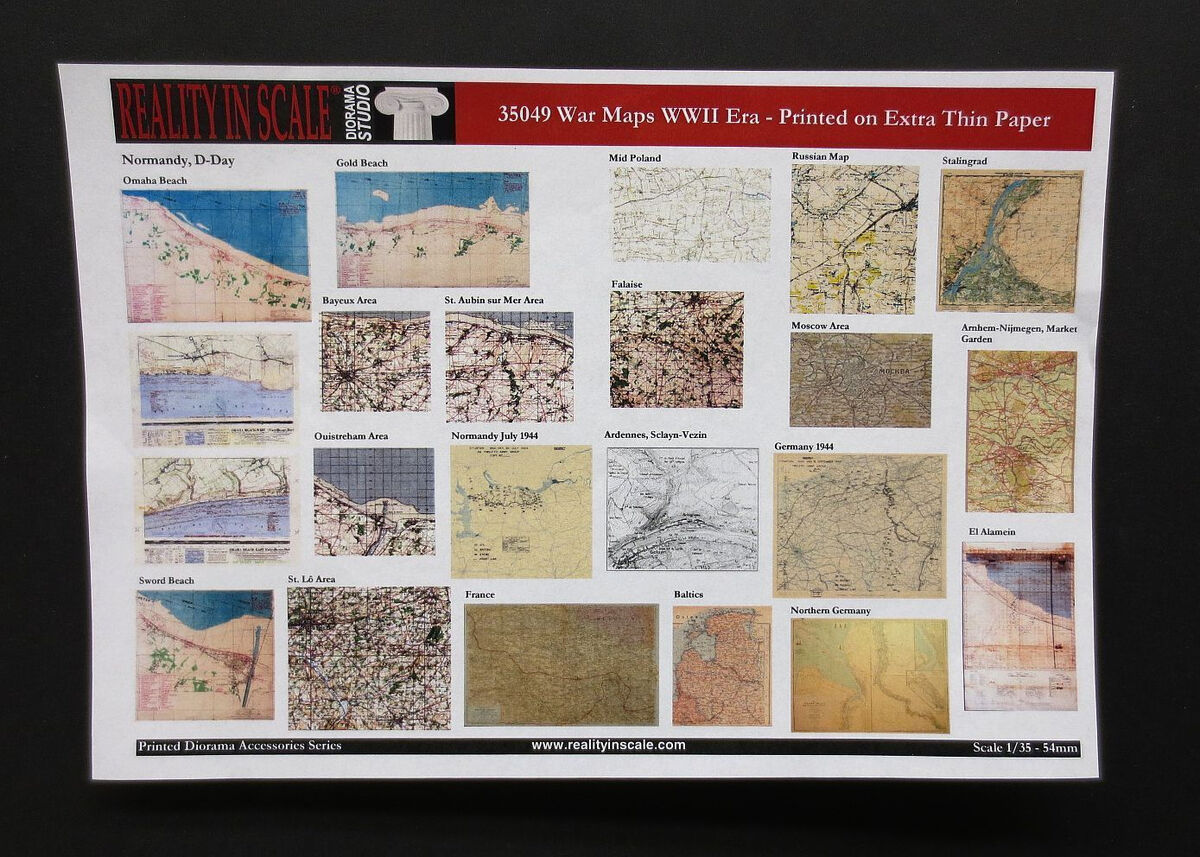 War Maps WWII - printed on ultra thin 50 grs. paper Reality in Scale -35049