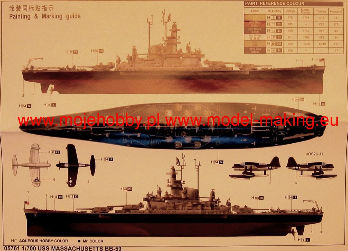 American Battleship USS Massachusetts (BB-59) Trumpeter 05761