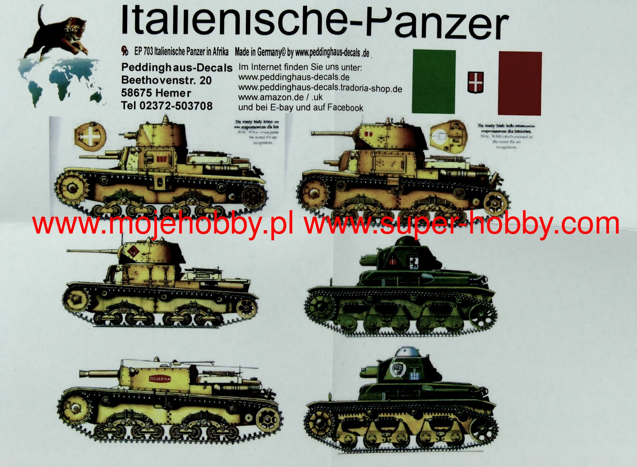 Italian Tank And Vehicle Markings II World War Peddinghaus-Decals 0703