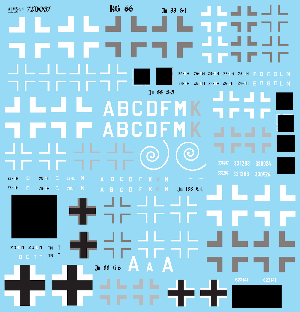 KG 66 Decals (20 schemes) Aims -72D037