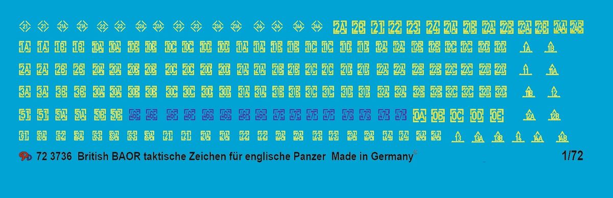 BAOR Tactical Markings For British Tanks Around 1985 Peddinghaus-Decals ...