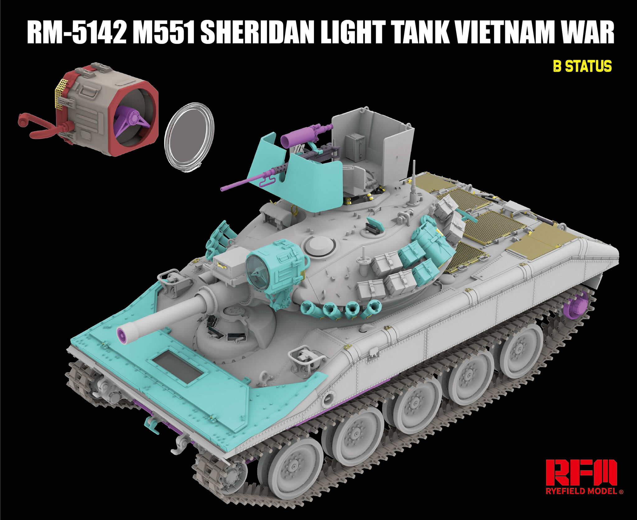 M551 Light Tank SHERIDAN Vietnam War Rye Field Model -RM-5142