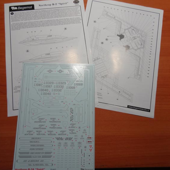 Northrop B-2 marking + stencil Begemot Decals -72-017