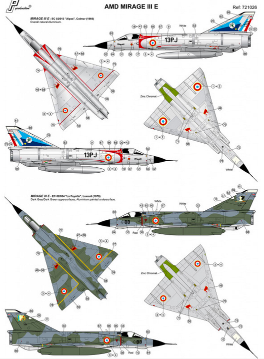 Mirage III E French, Spain - Injected - Revised tooling PJ Production ...