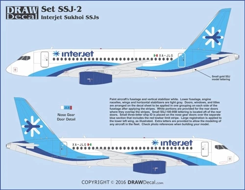 Sukhoi SuperJet - Interjet Draw Decal -44-SSJ-02