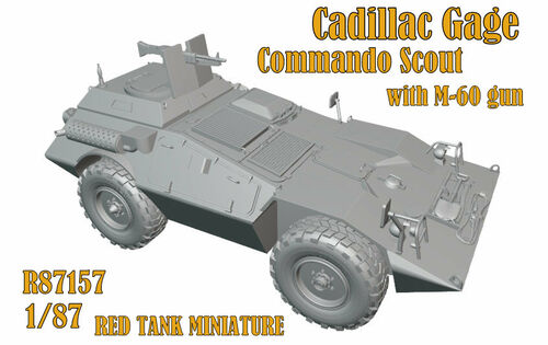 Cadillac Gage Commando Scout With M60 Gun RED TANK MINIATURE -87157