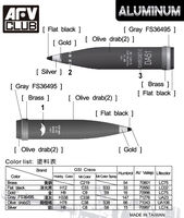 New Aluminum 155mm artillery shell AFV Club AG35057