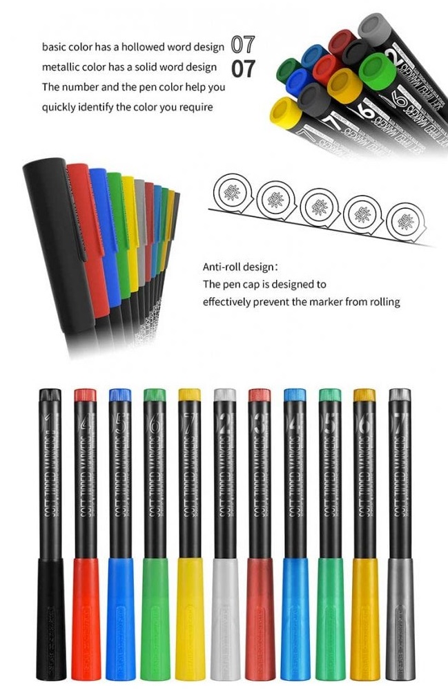 MK-08 Mecha Grey Soft Tipped Marker Pen DSPIAE -56969