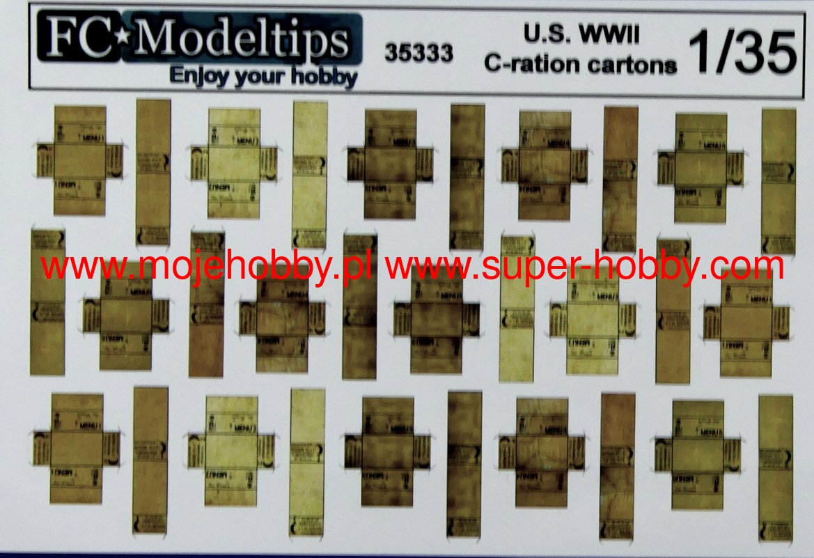 US C-ration cartons WWII FC ModelTrend 35333